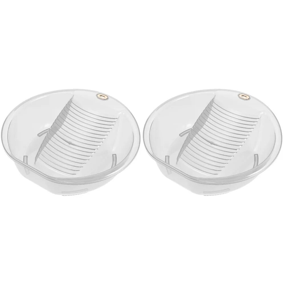 Пластиковая прозрачная ванна с ребристой доской для стирки одежды, 2 шт, для бытового использования