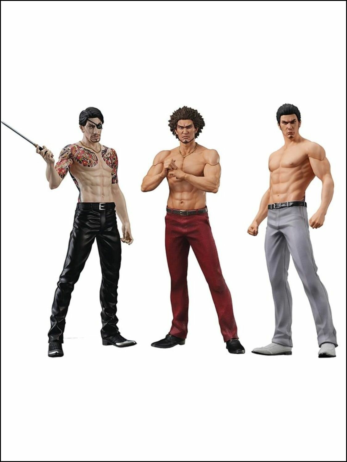 Фигурка Yakuza протагонист Кирю Кадзума , Горо Маджима/Касуга Итибан/ Like A Dragon Goro Majima, Kiryu Kazuma action figure strong man Kasuga Ichiban figure doll (17см,3 шт) Подарки для болельщиков