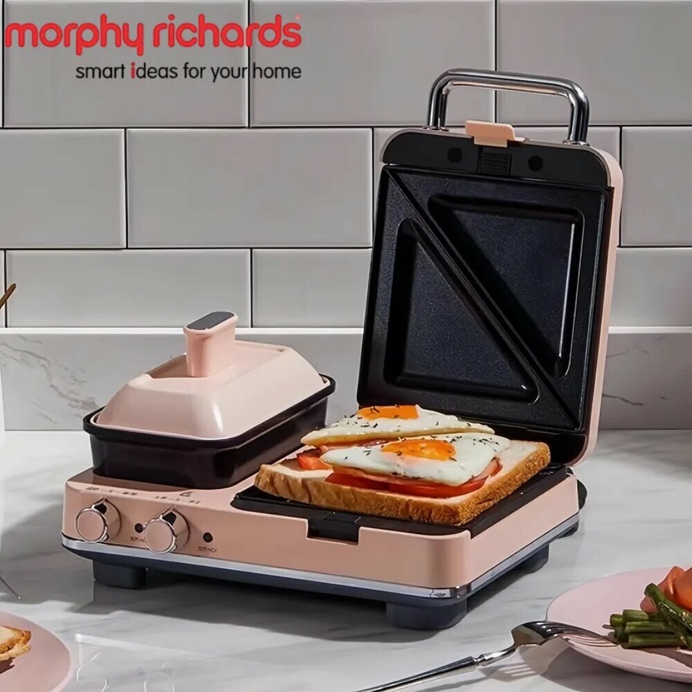 Morphy Richards Бутербродница MR9086 1100 Вт, светло-розовый