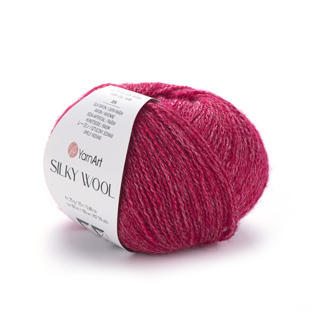Пряжа для вязания YarnArt Silky wool 333 тёмно-красный 25 гр/190 м 65% мериношерсть, 35% шелк Rayon