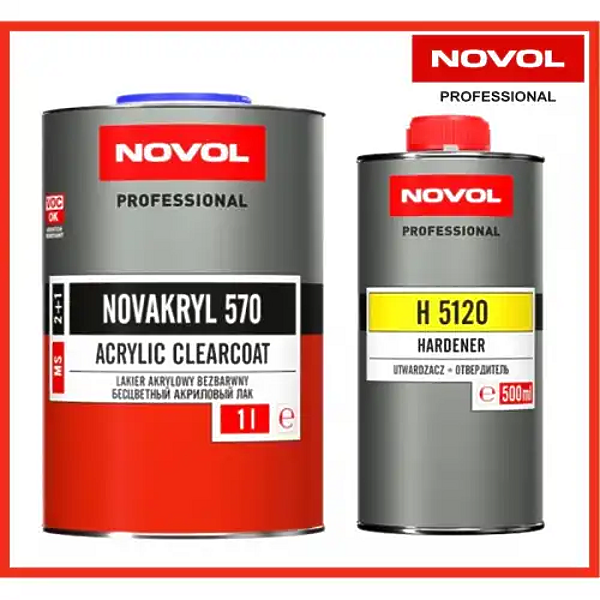 NOVOL 38071 бесцветный акриловый лак\ novakryl 570 2+1 1l, отверд. докуп. отдельно