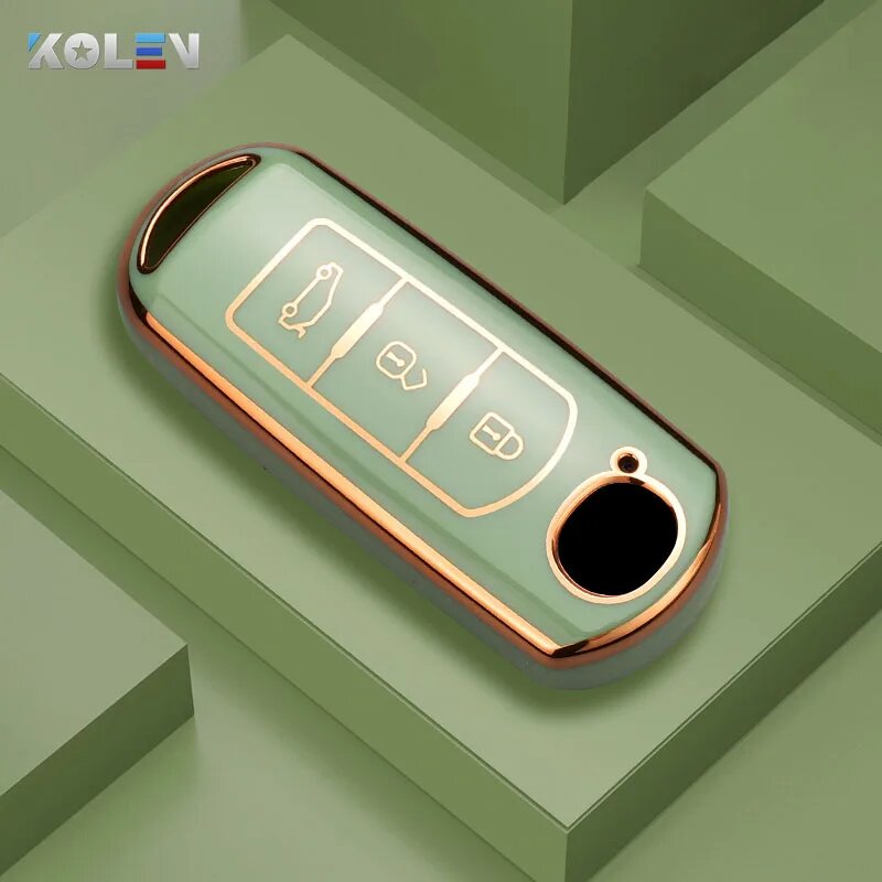 Чехол для ключа Mazda 3 Button Green