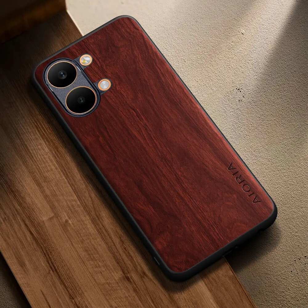 Чехол для Poco X8 Pro из искусственной кожи, бордовый