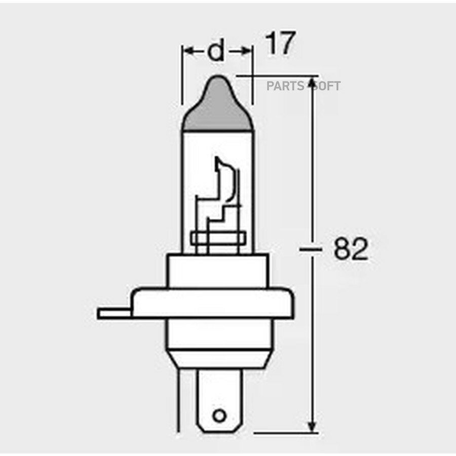 Лампа галогенная H4 12V 60/55W "OSRAM" Ultra Life (2 шт.) OSRAM 64193ULT-HCB | цена за 1 шт