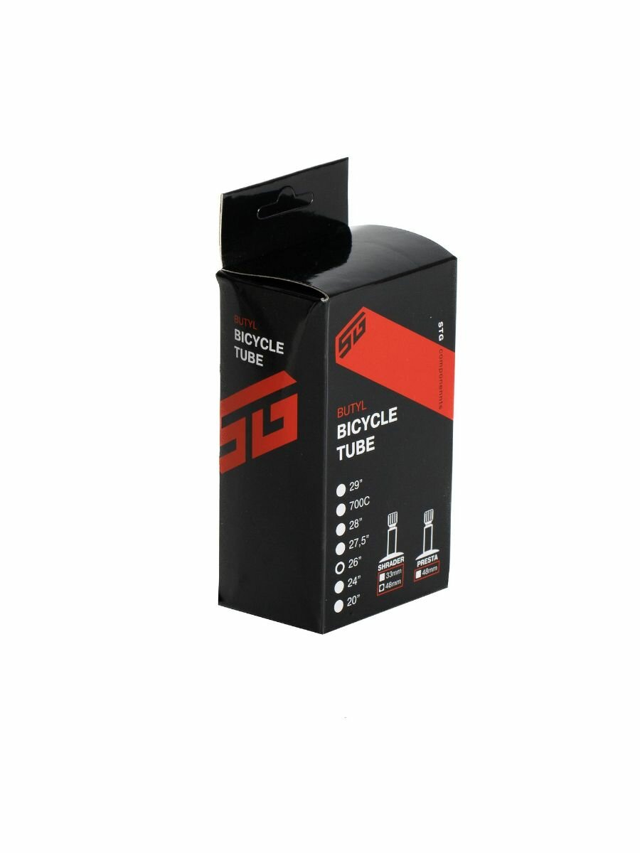 Камера велосипедная 26 дюймов STG (бутил) 26х2,25/2,5 ниппель AV автомобильный 48мм