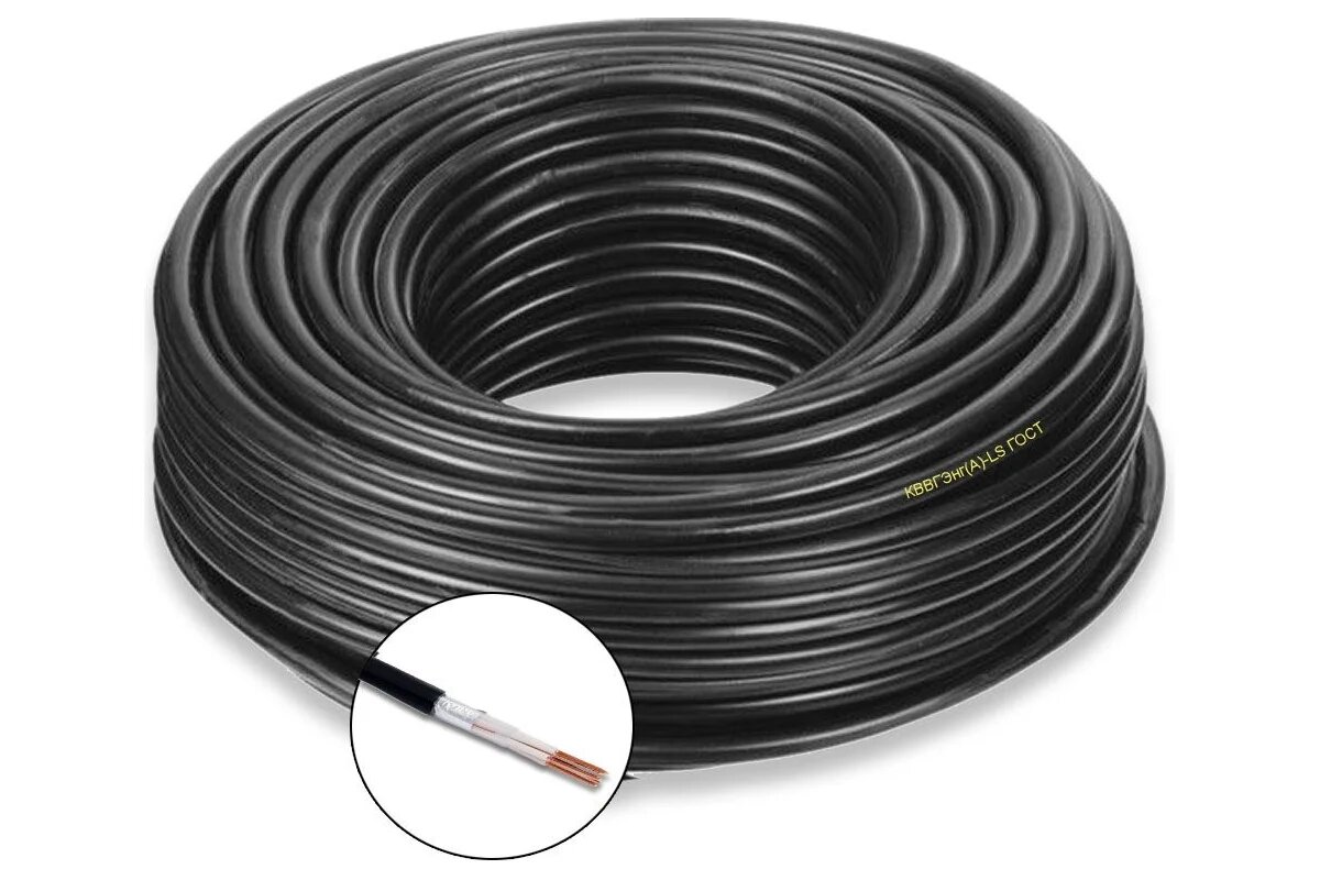 Контрольный кабель кввгнг(A)-LS 5x1.5 мм², черный, из ПВХ с медной жилой, длина 5 м, экранированный, низкое дымо‑выделение и огнестойкость для электрических приборов и датчиков.