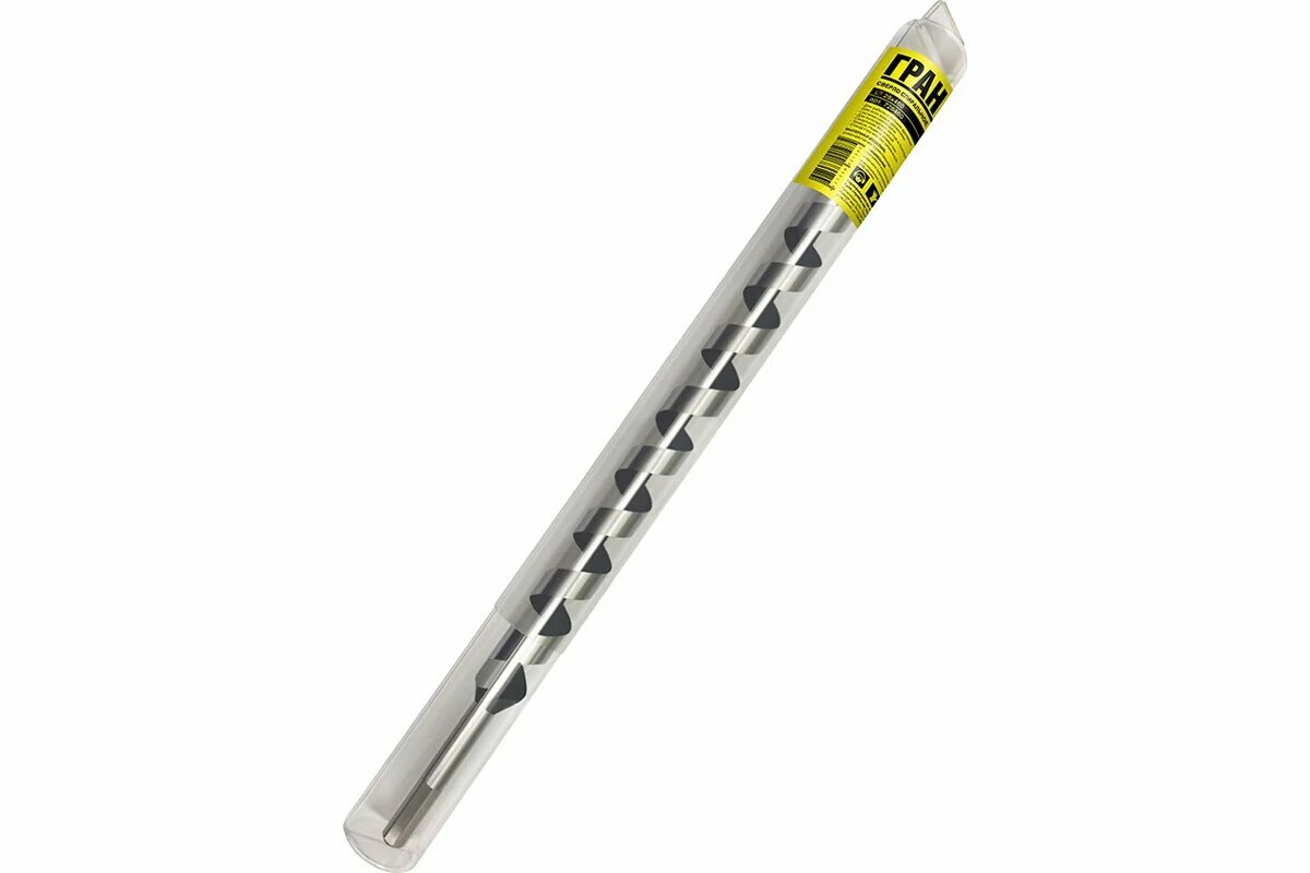 Сверло спиральное по дереву гранит 28х460 мм, самозатягивающееся резьбовое острие с шестигранным хвостовиком для влажной древесины