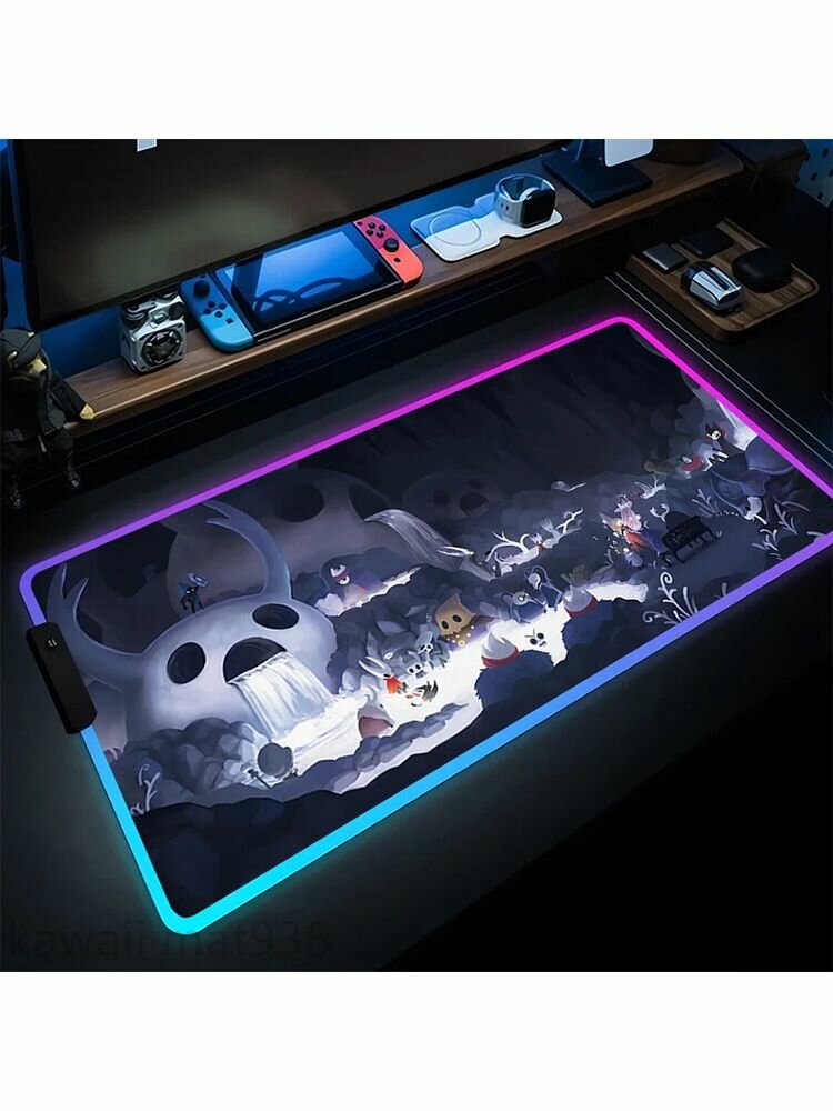 Коврик для мыши "Black Knight", с RGB-подсветкой, нескользящий, 40х90 см
