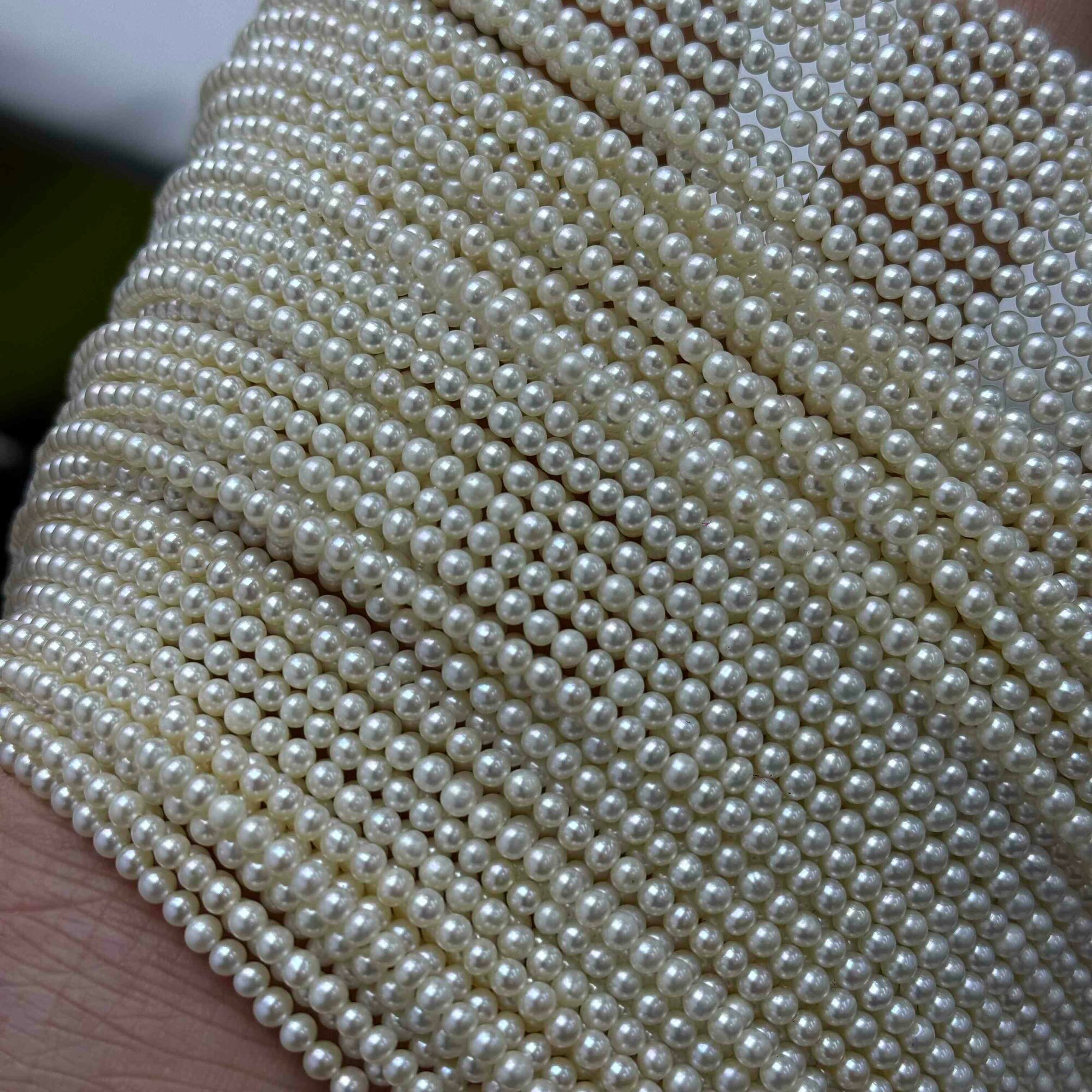 2.5-3mm/Натуральный пресноводный жемчуг, keshi перл, Близко к круглому, белый, полуфабрикаты, DIY, 1 кусок