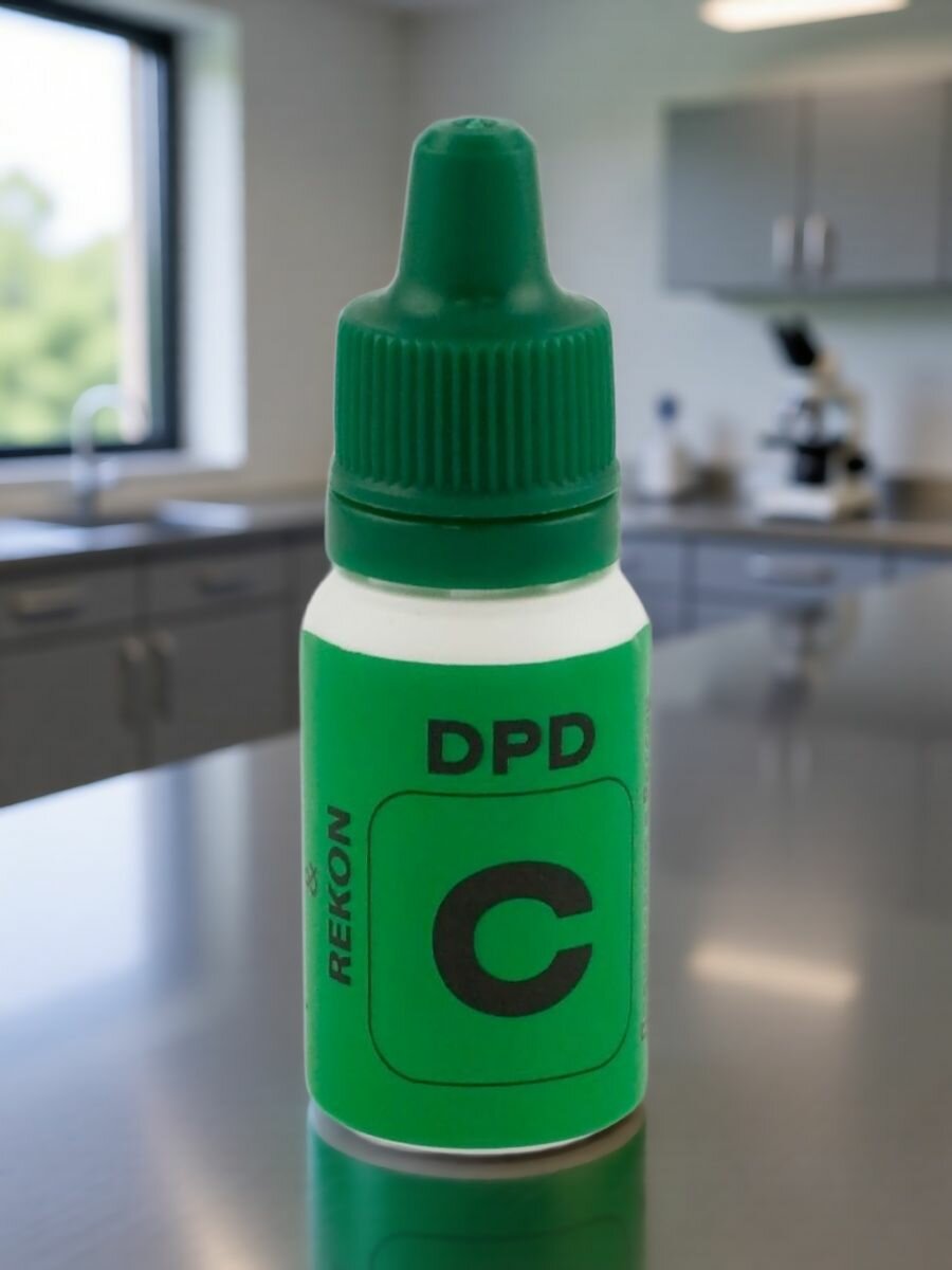 Реагент С Тестер капельный на общий хлор, химия для бассейнов, жидкие реагенты для фотометров, на 80 измерений Recon