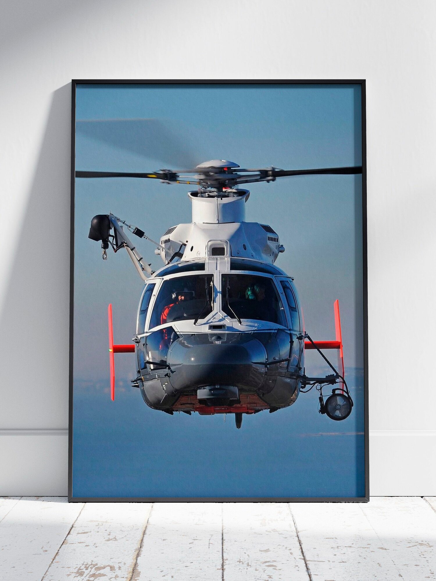 Плакат на стену для интерьера Транспорт и техника (Вертолёт Еврокоптер - Helicopter Eurocopter 4) - Постер по машине формата A4 (21x30 см)