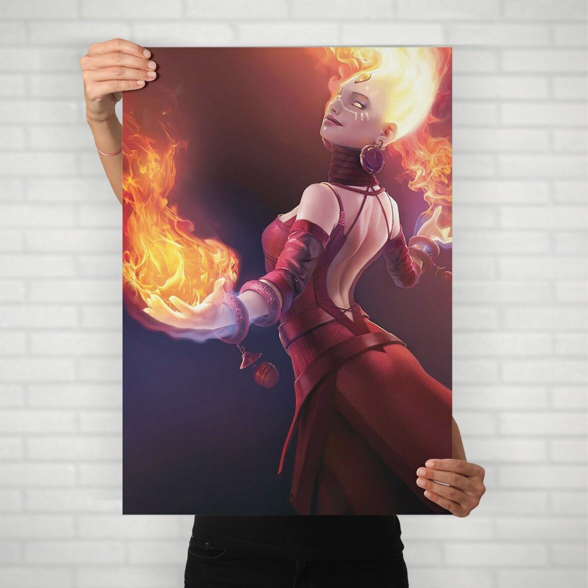 Плакат на стену для интерьера Dota 2 (Lina 5) - Постер по игре формата A2 (42х60 см)