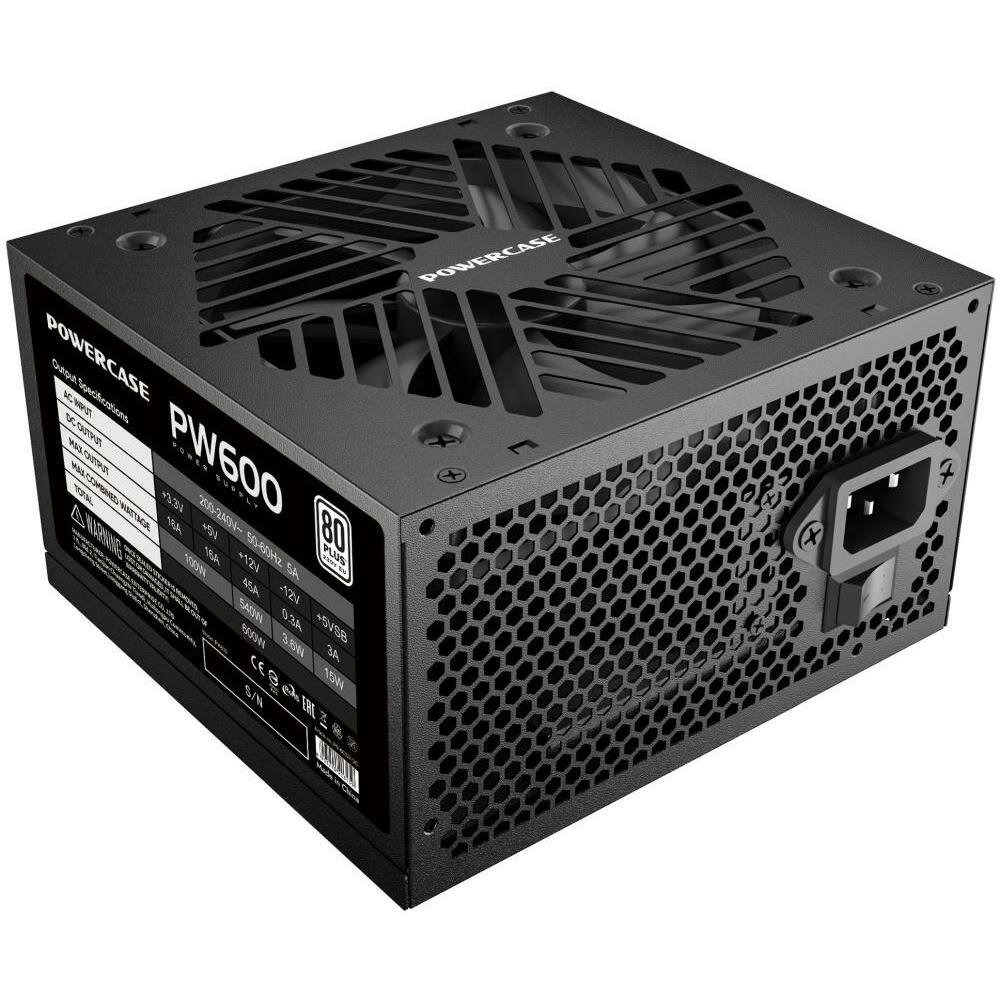 Блок питания ATX 600Вт Powercase PW600 PS-600W-DC 80+ (20+4pin) APFC 120mm fan RTL