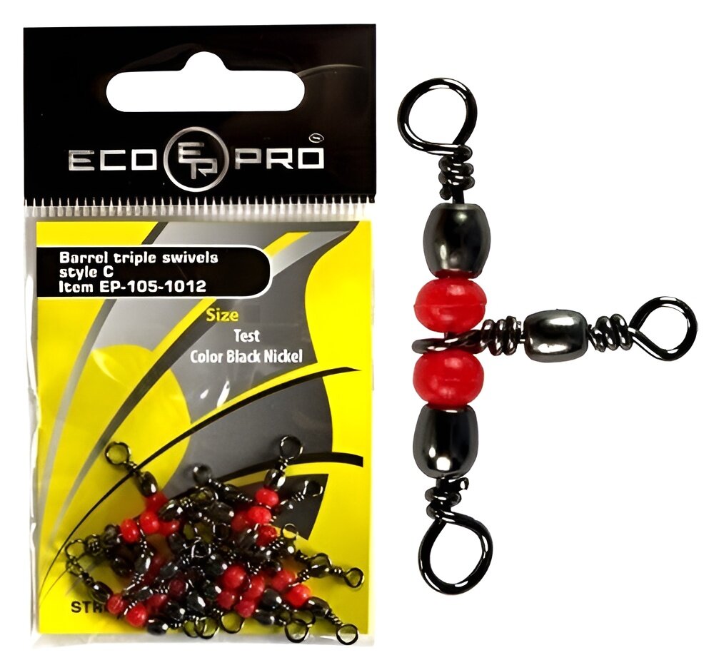 Вертлюг для рыбалки ECOPRO EP-105-1416, металлический, 10 шт.