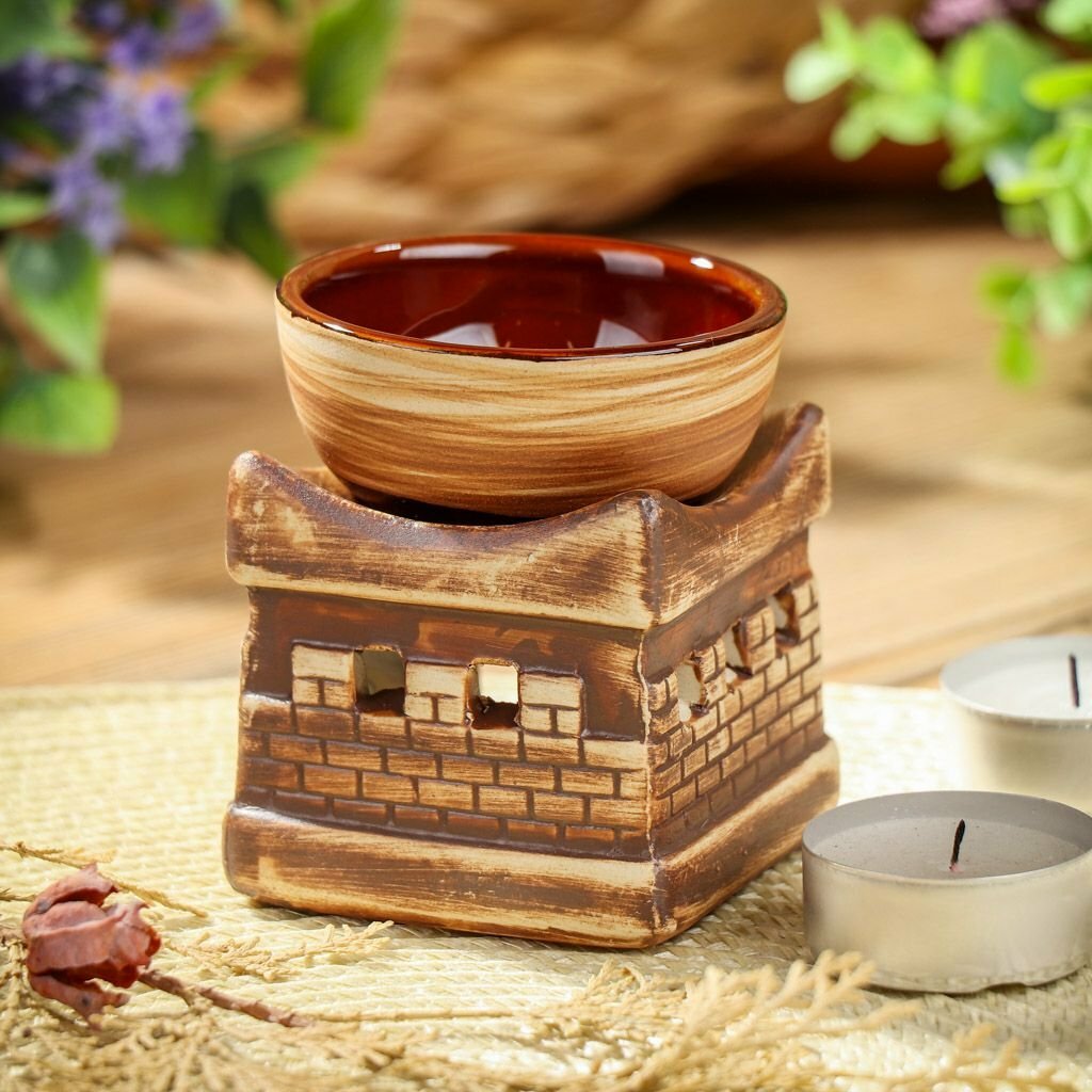 Аромалампа керамическая Чистота 7х8 см, механическая аромалампа для дома и интерьера, артикул Y6-10643/A030012