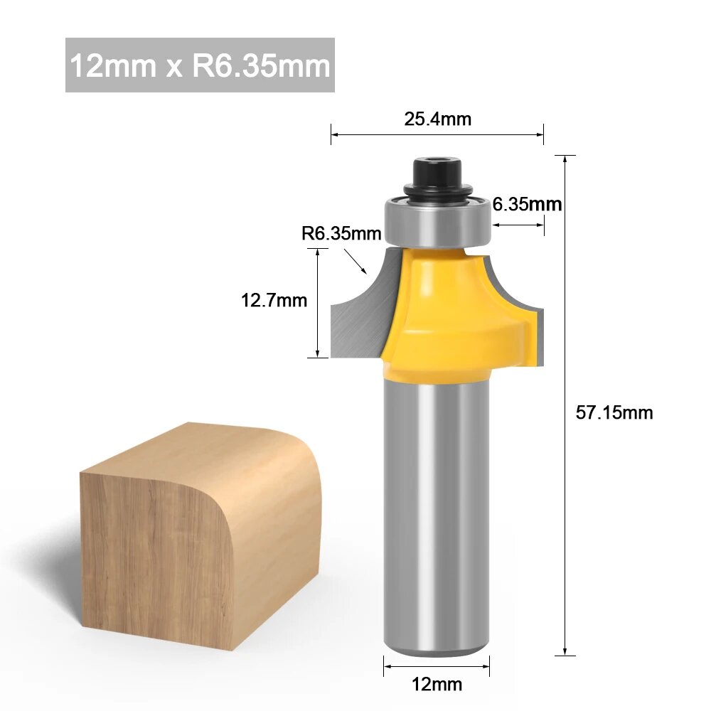 Фреза угловая 12mm x R6.35mm вольфрамовая