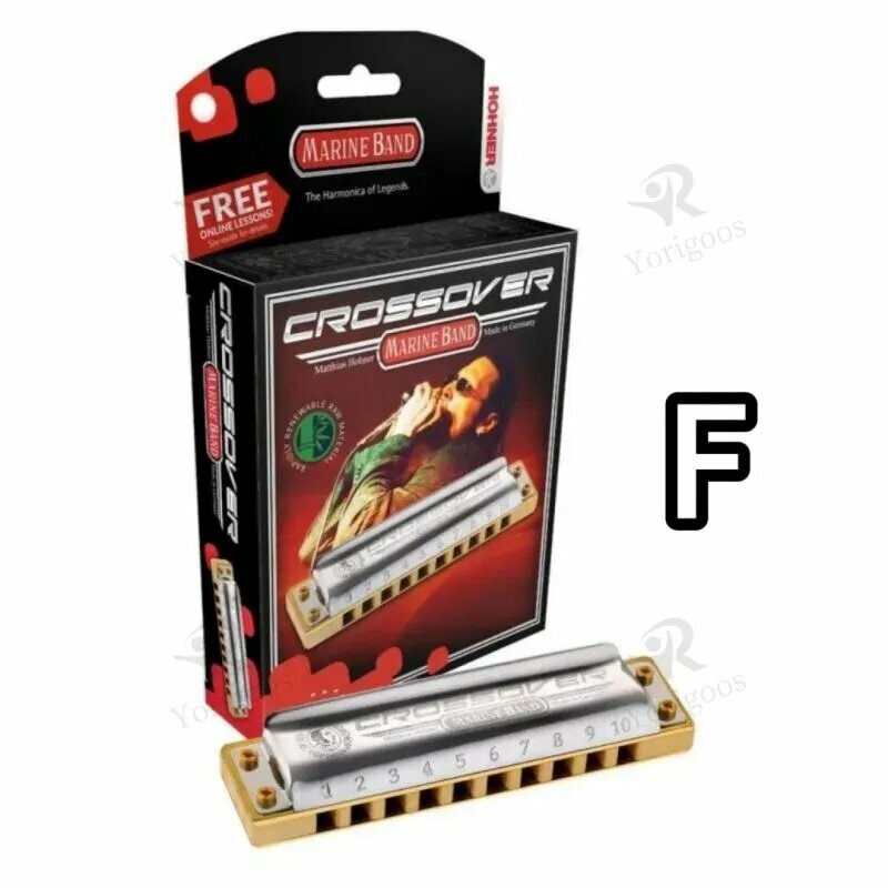 Hohner Marine Band Crossover MBC 10-дырочная блюзовая гармоника для начинающих и исполнителей-F