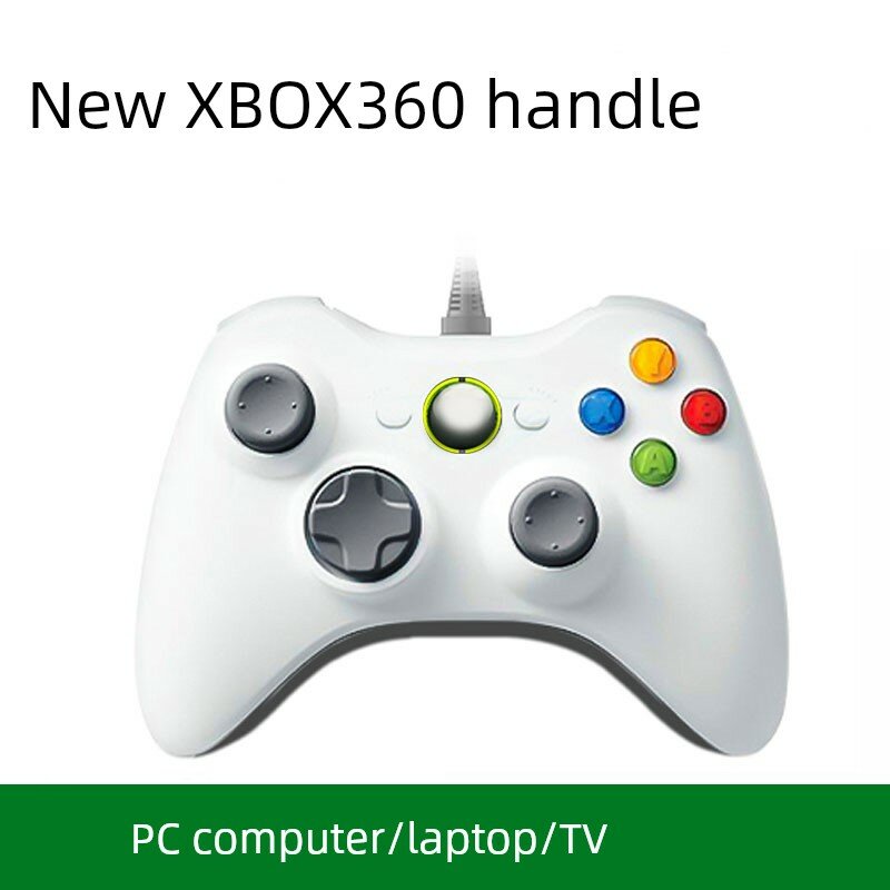 Премиальный проводной контроллер Xbox 360 для ТВ и ПК с вибрацией, белый цвет