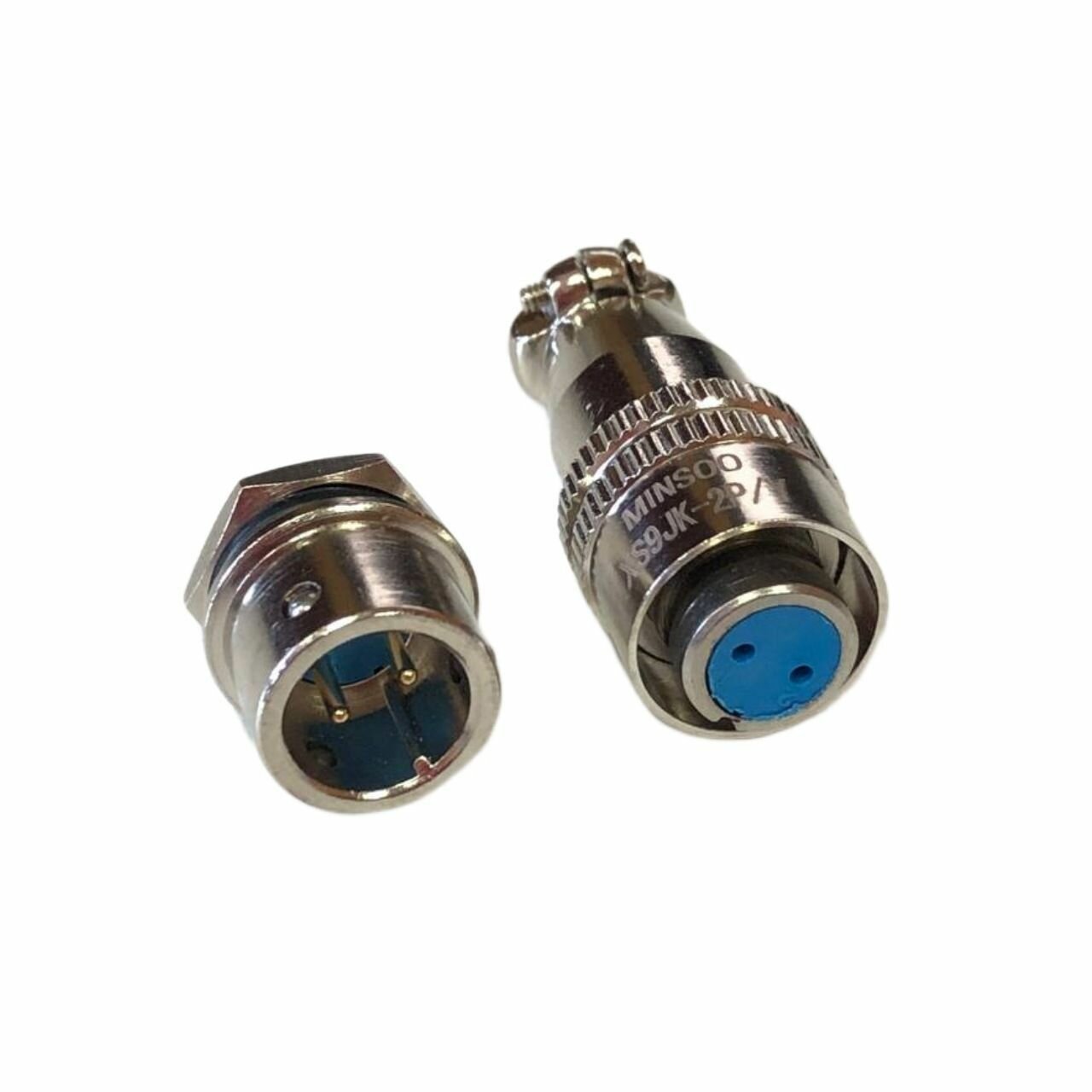 Разъем розетка XS9JK-2P/Y / 2 контакта + Разъем вилка XS9-2(Zn) panel plug, комплект, пассивные компоненты