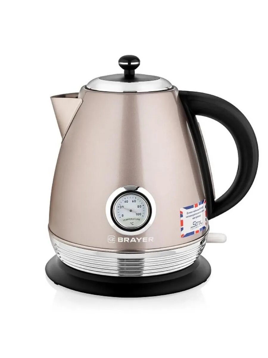 Чайник электрический BR1007, металл, 1.7 л, 2200 Вт,