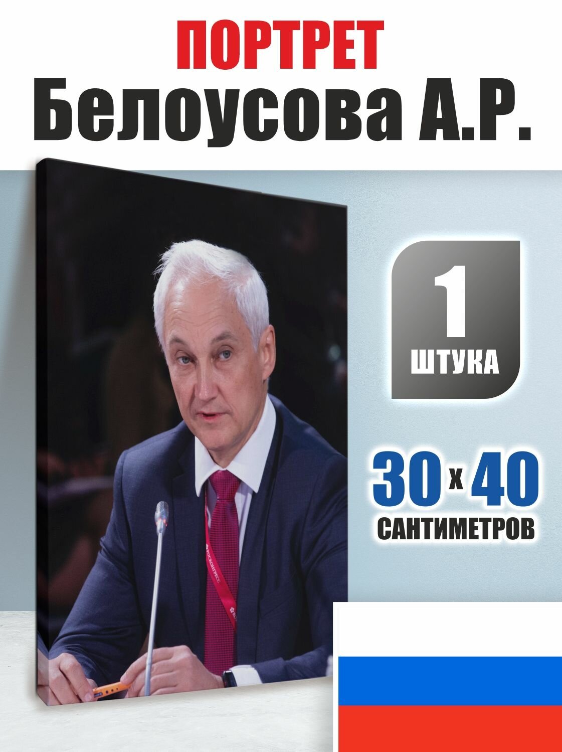 Картина на холсте для интерьера "Белоусов", 300х400 мм, VoloMar