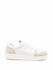 Кроссовки PATRIZIA PEPE Suede-panelled leather sneakers, размер 36 EU, бежевый/б...