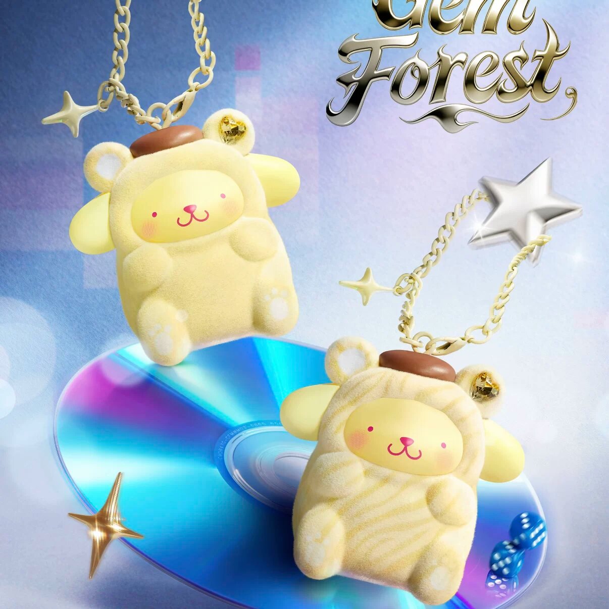 В наличии! Серия MINISO Sanrio Gem Forest: Флокированная подвеска-сюрприз в виде милой сумочки, подарок на день