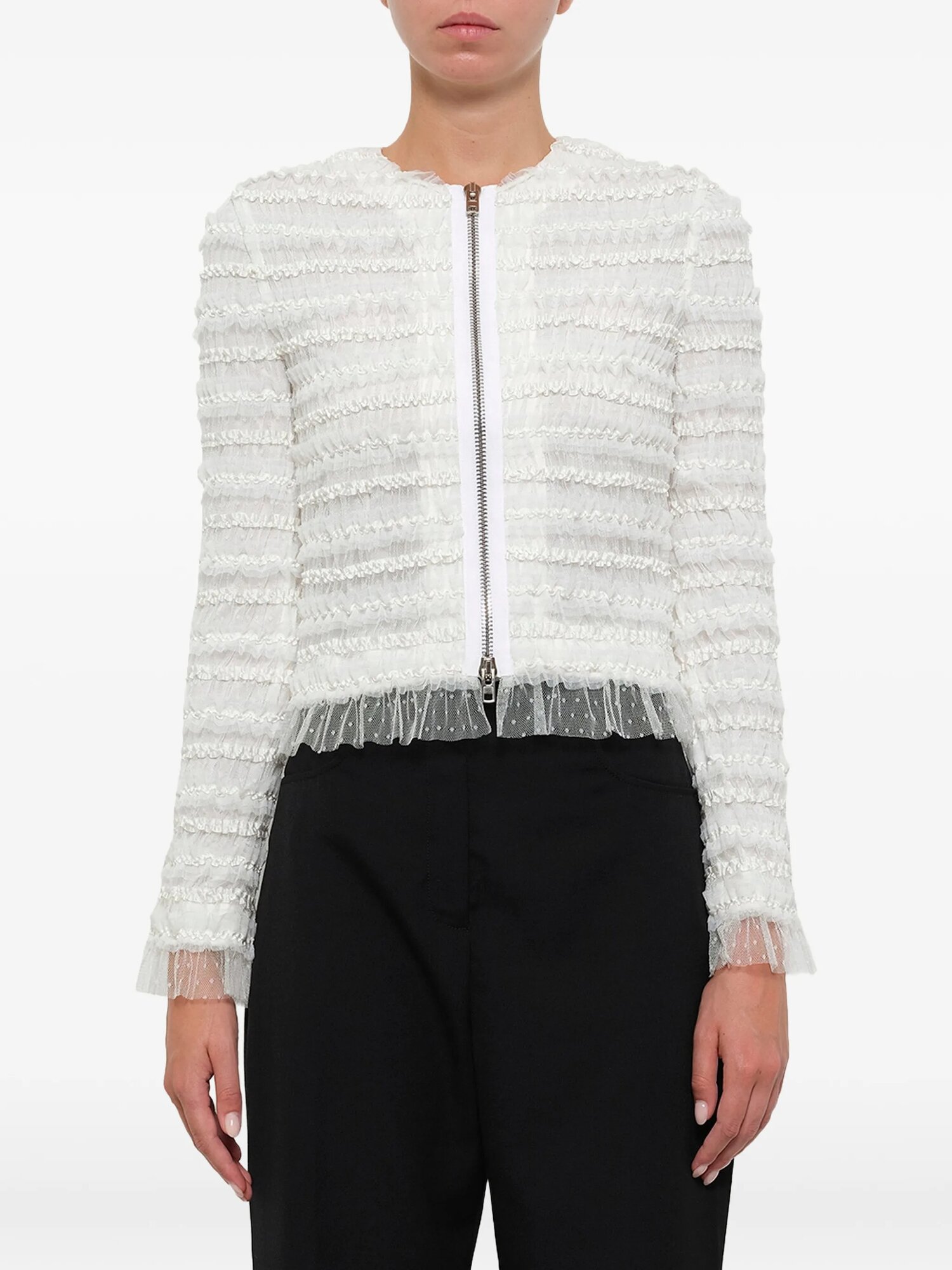 Куртка Ruffled sheer-panel jacket