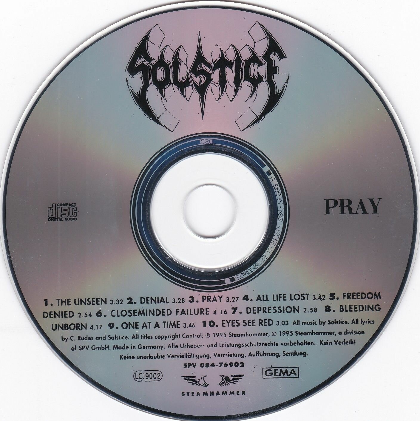 Solstice - Pray, 1995, 4-page, CD-Аудио — фото 1