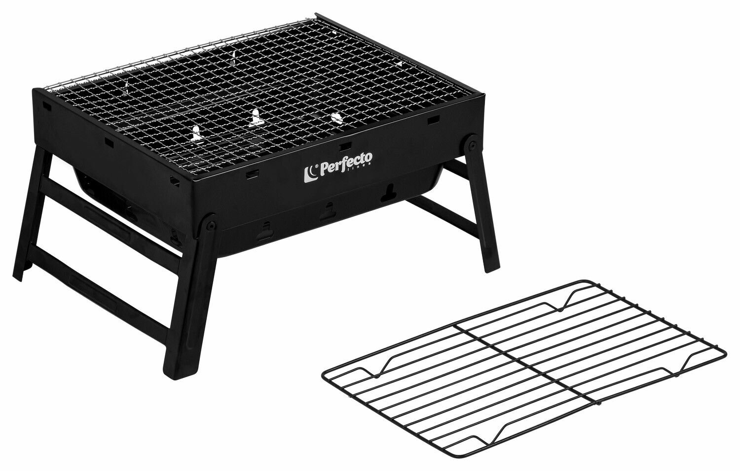 Мангал складной Perfecto Linea 35х27х20 см, барбекю гриль из стали для дачи и похода