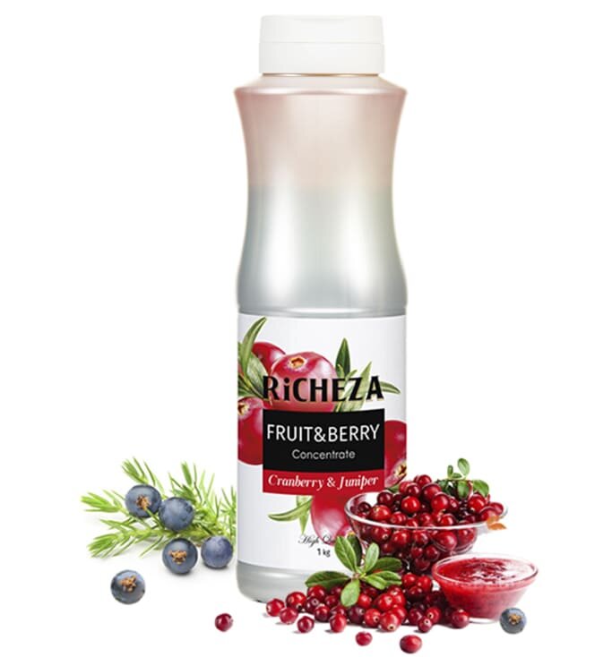 Концентрат пюре RICHEZA Клюква-Можжевельник 1кг