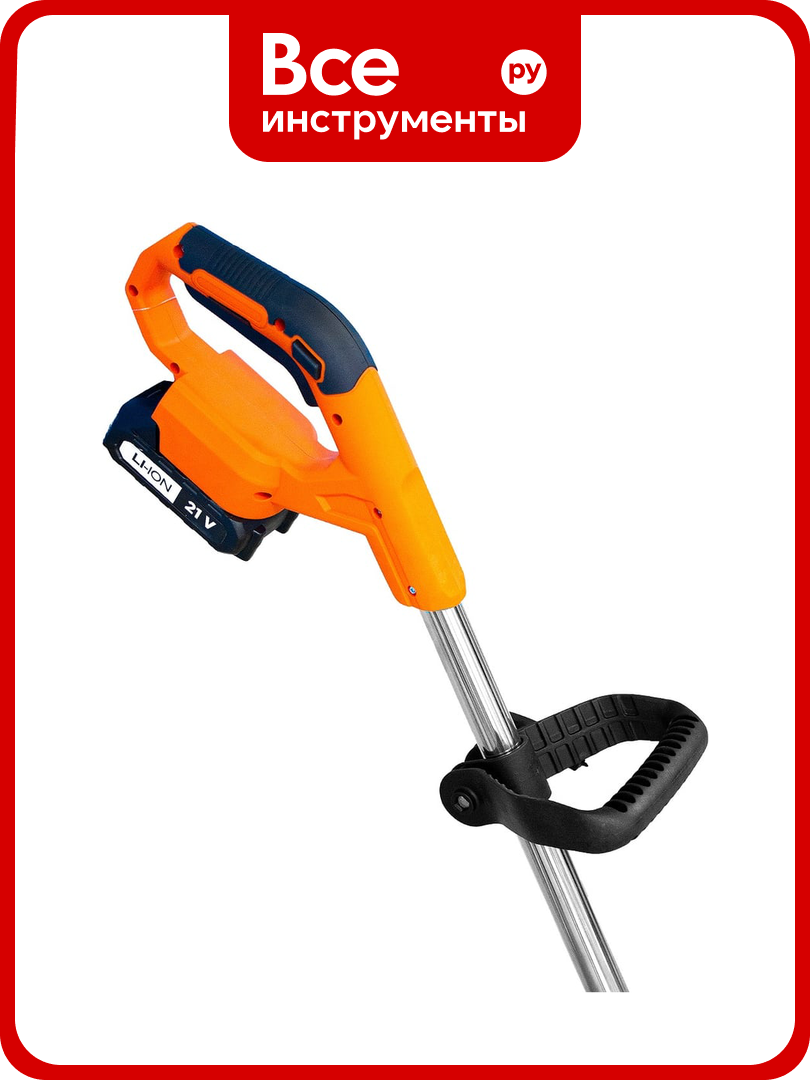 Триммер аккумуляторный на колесах Gramex CSC -21/1-2,0SM 21 В, захват 15 см, сдвижная штанга, леска, нож,