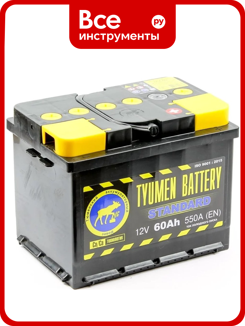 Аккумуляторная батарея TYUMEN BATTERY Тюмень 6ст TNS60.0 обратная полярность, кальциевая, легковые и грузовые автомобили