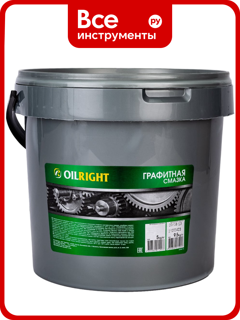 Графитная смазка OILRIGHT 9.5 кг, ведро 6089, Температурный интервал применения