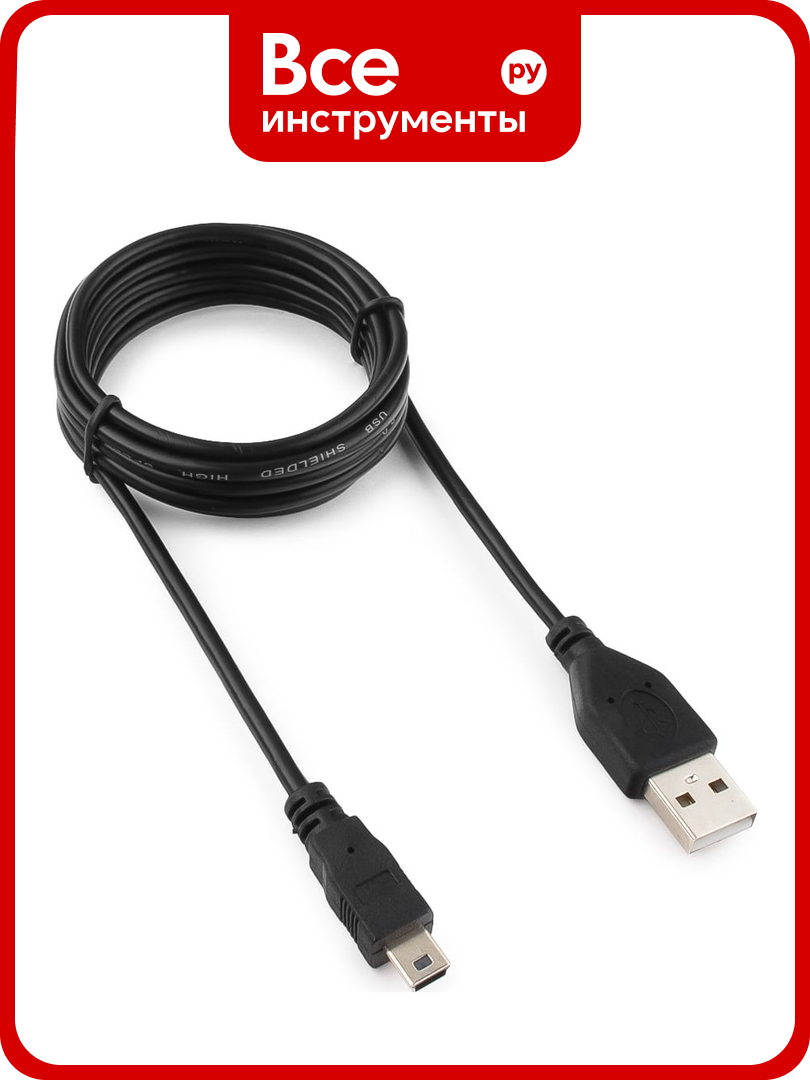 Кабель Гарнизон USB 2.0 A(M) - mini-B(M) 5P, 1.8м, пакет GCC-USB2-AM5P-1.8M
