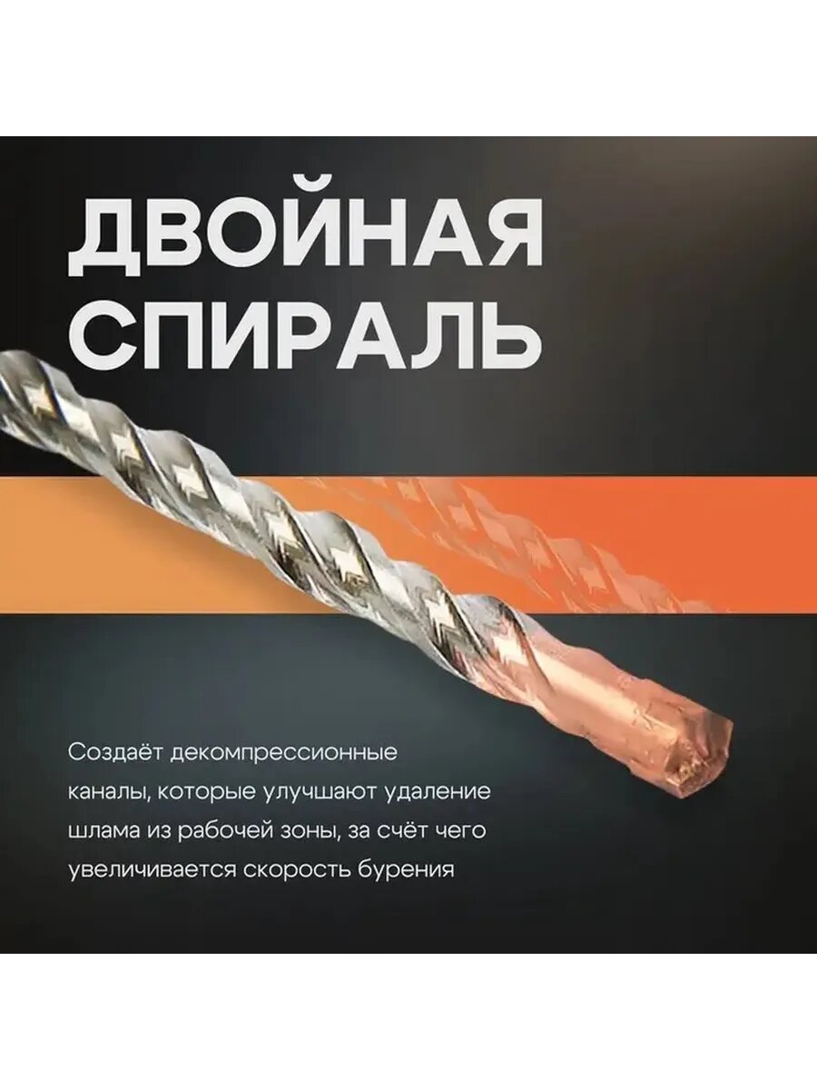 Профессиональный бур по бетону с крестовым наконечником
