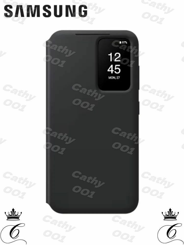 Чехол Smart View Wallet EF-ZS911, для Samsung Galaxy S23, с окошком, ударопрочный, черный