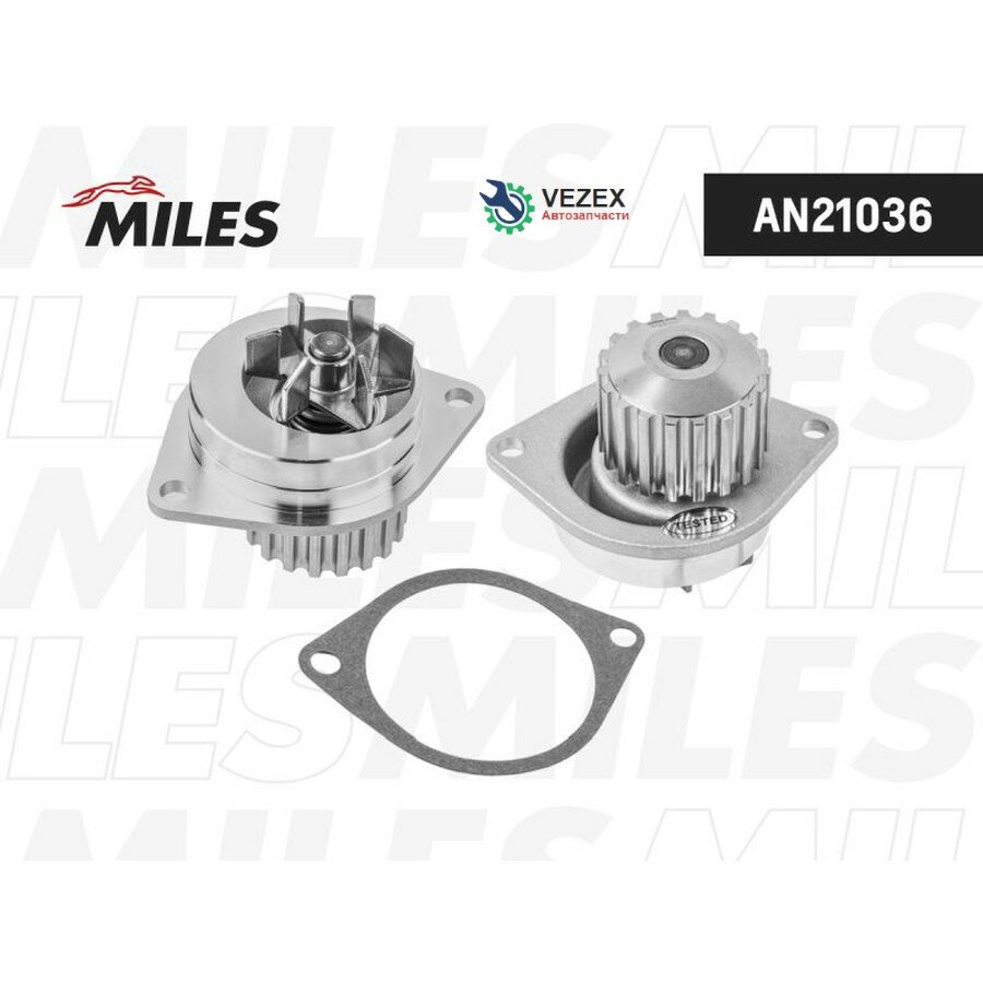 MILES AN21036 Насос водяной CITROEN BERLINGO/C2/C3/C4/PEUGEOT 206/307/PARTNER 1.6 (DOLZ C113) AN21036
