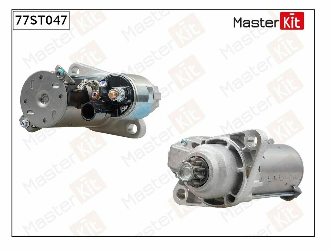 Стартер AUDI A3 2003 - 2013, Volkswagen GOLF 2004 - 2013, Skoda Fabia 1999 - 2008 1.1кВт MasterKit арт. 77ST047