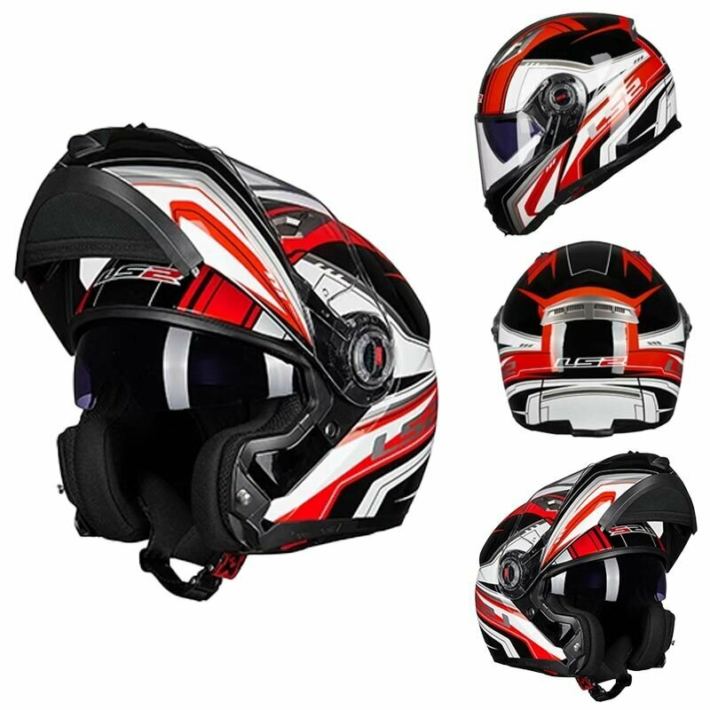 LS2 HELMETS Мотошлем, цвет: красный, размер: L