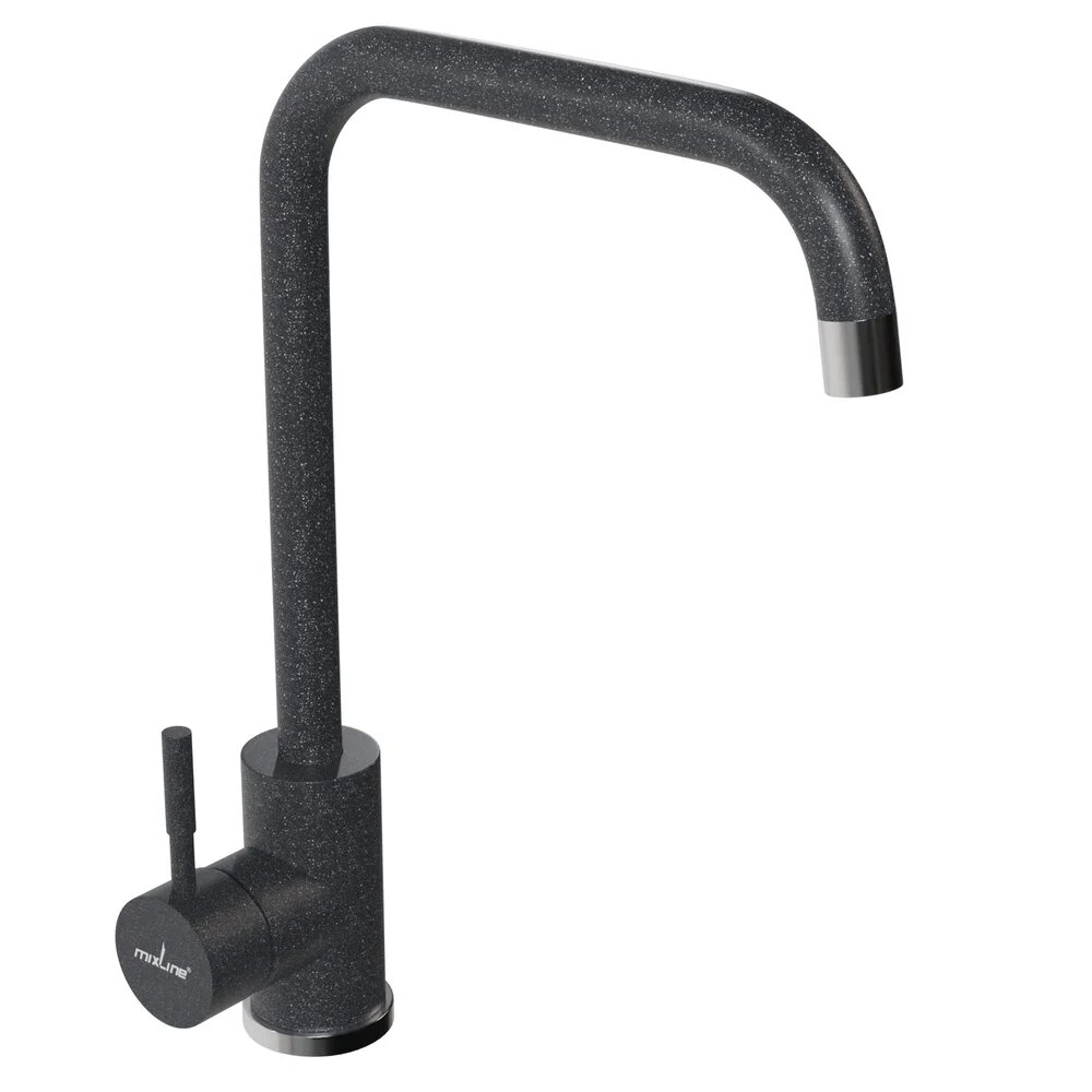 Смеситель для кухни 35к MIXLINE ML-GS12 (309) темно-серый, высокий излив