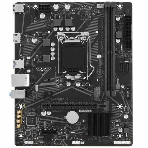 Материнская плата GIGABYTE H410M K (rev. 2.0) - LGA 1200, Intel Q470, 2xDDR4-2933 МГц, 1xPCI-Ex16, 1xM.2, Micro-ATX