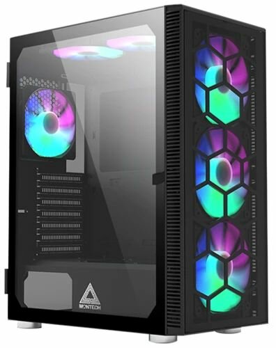 Компьютерный корпус MONTECH X3 GLASS (X3 GLASS (B)) черный - Midi Tower, ATX, USB 2.0 Type-A, USB 3.2 Gen 1 Type-A, USB 3.2 Gen 1 Type-C