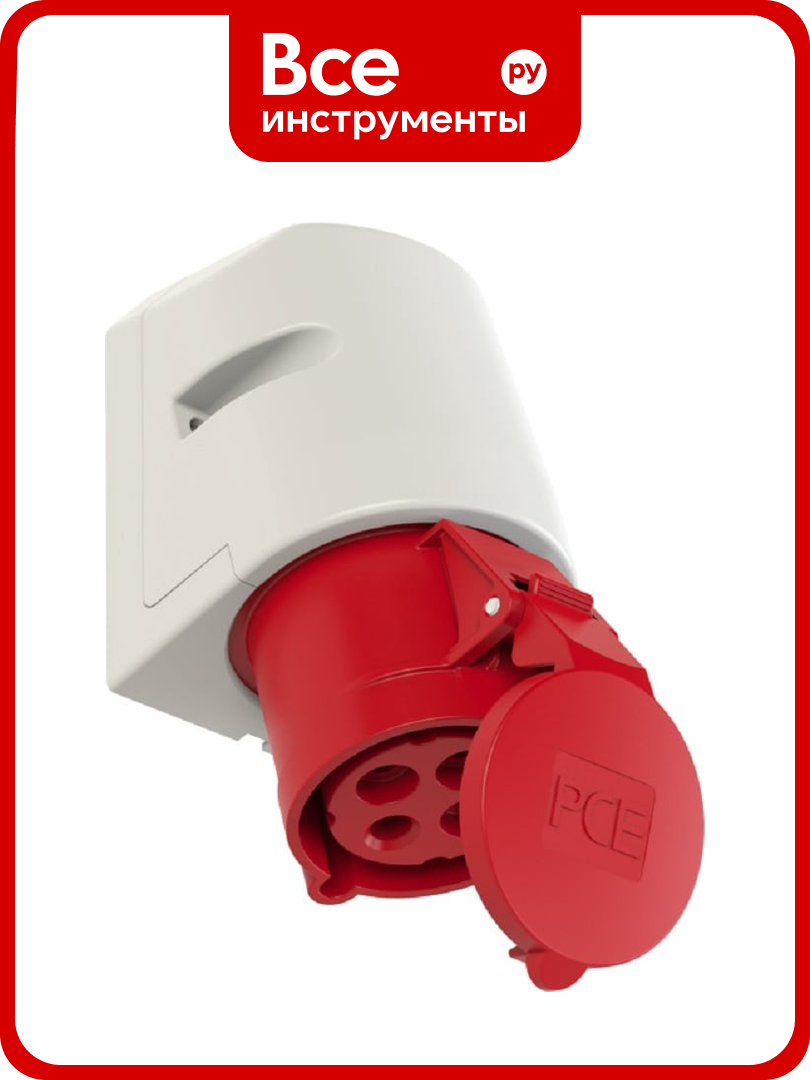 Настенная розетка PCE 32А 380V 3P+E IP44 124-6