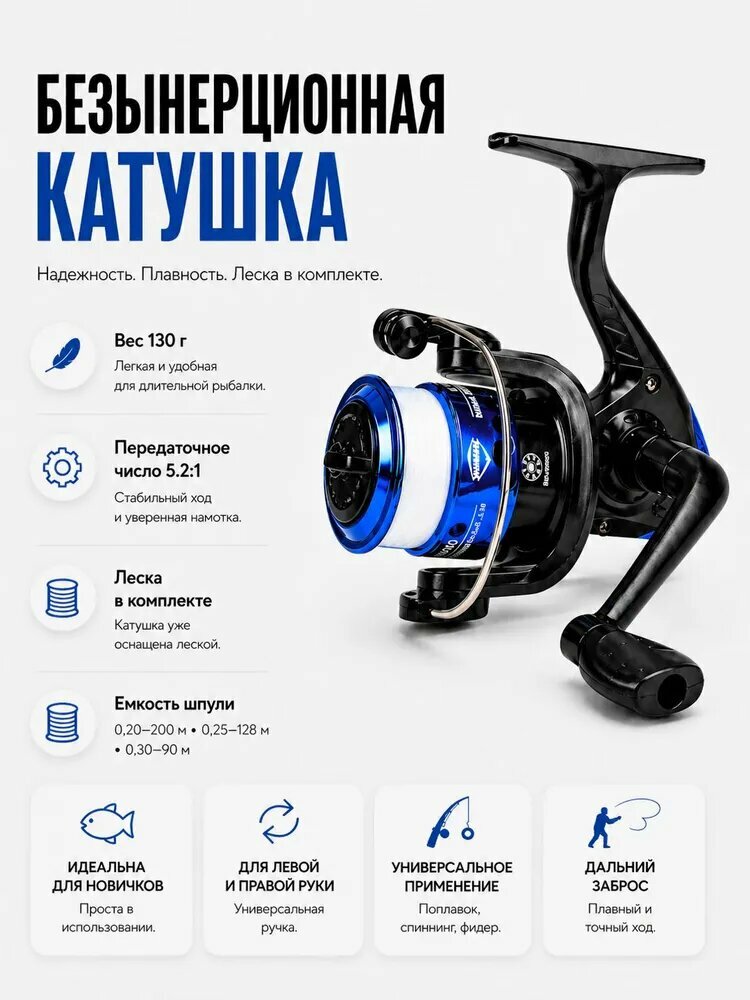 Катушка рыболовная для удочки, для спиннинга, катушка для рыбалки