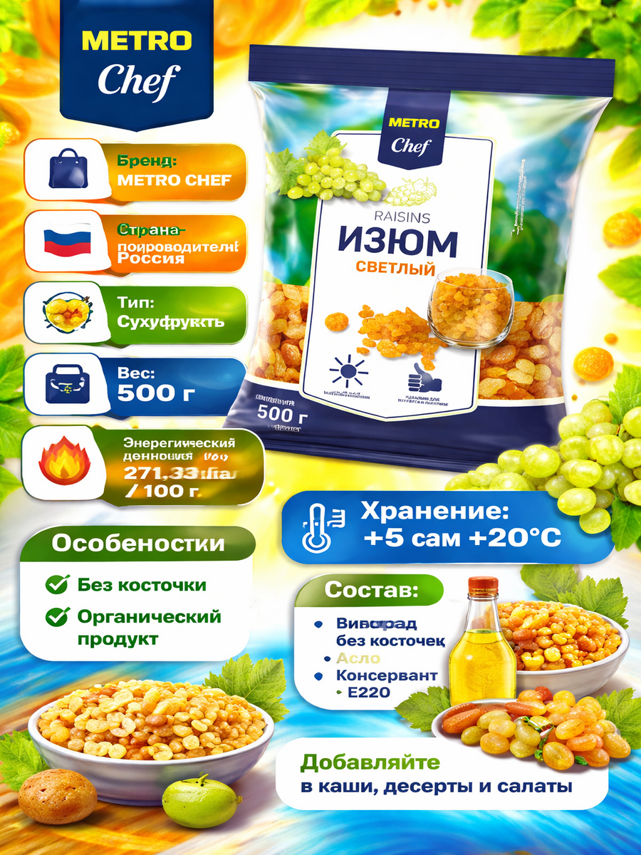 METRO Chef Изюм светлый, 500г