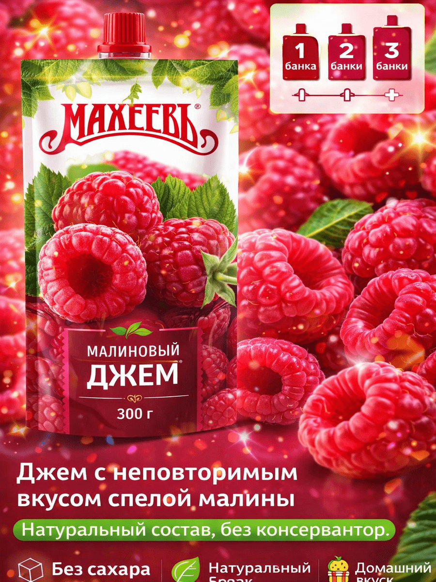 Джем Махеевъ Малиновый, 300 г