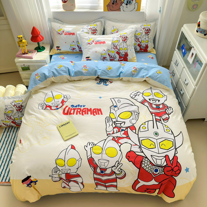Комплект постельного белья Ultraman из четырех предметов, из чистого хлопка, 1.2m предметов, детское постельное белье с