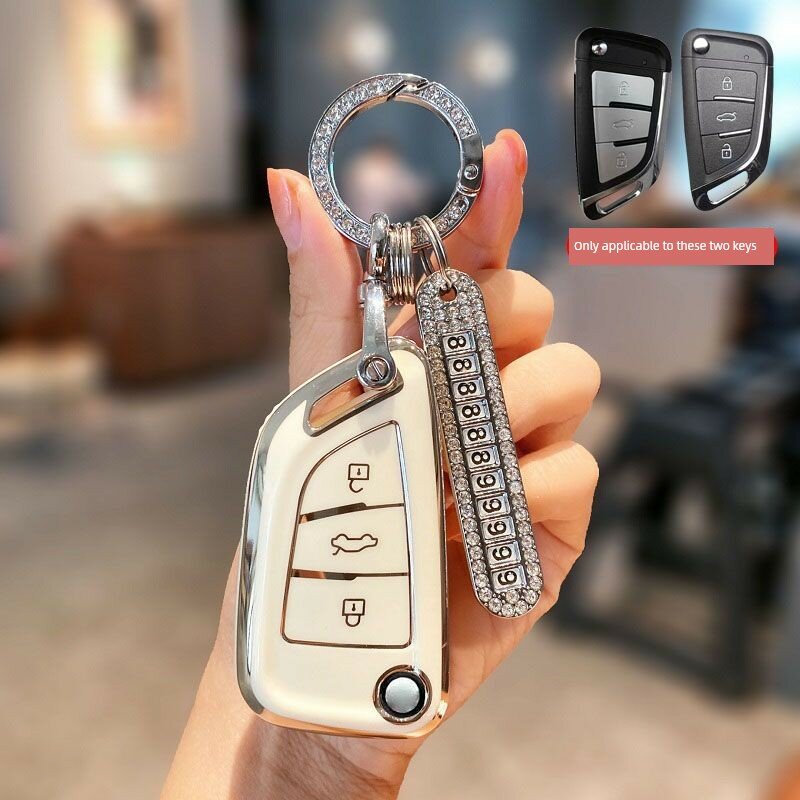 A-Sharp автомобильный ключевой кейс для Toyota Corolla, Ивовый с круглым алмазным замком и номерным знаком