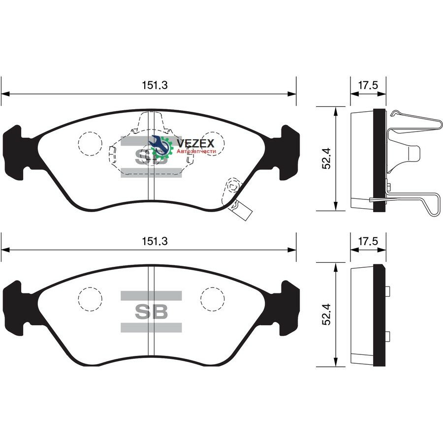 SANGSIN BRAKE SP1079F SP1079-FSNS 648 02 ! колодки дисковые п.\ Kia Clarus 1.8i/2.0i 96-99